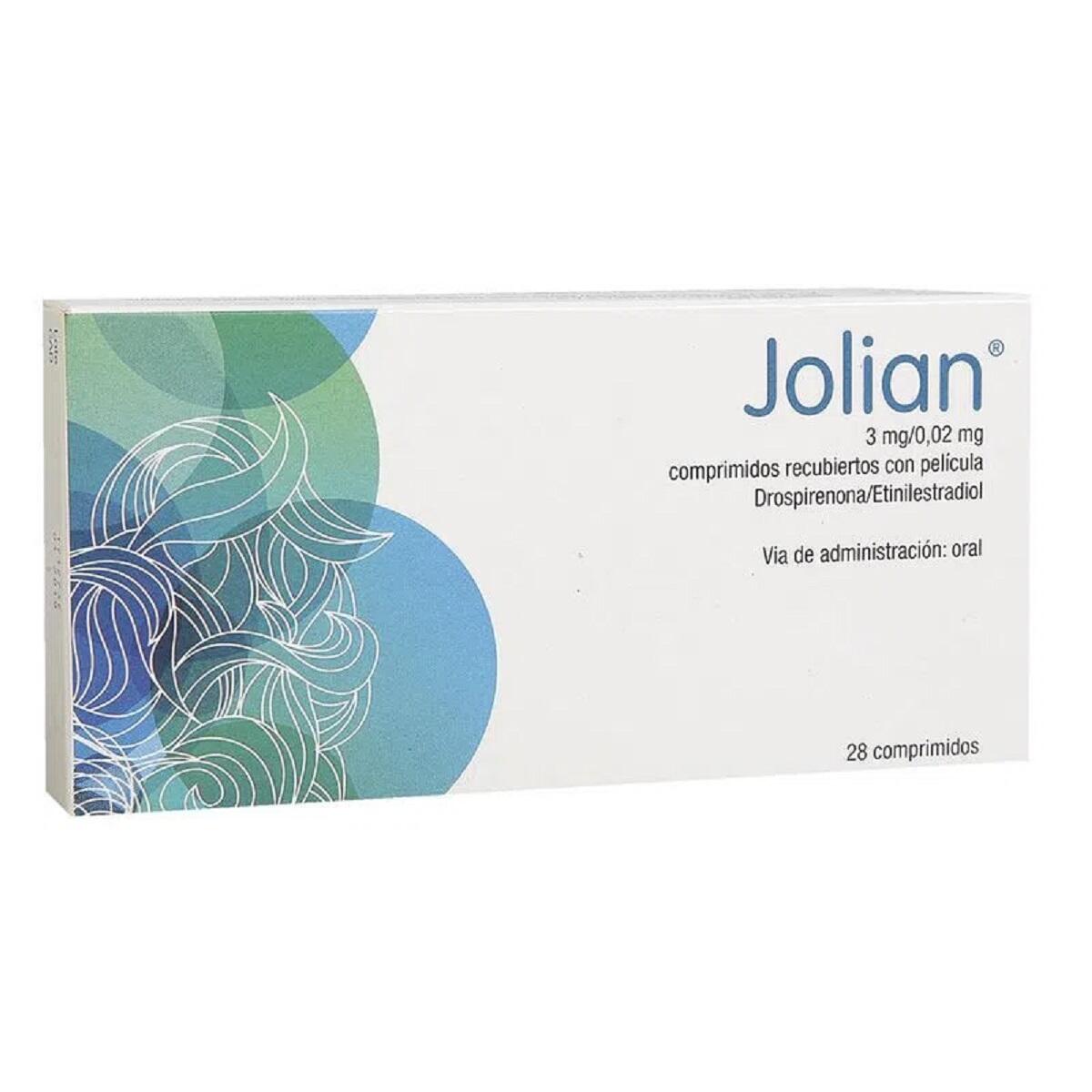 JOLIAN 3MG/0.02MG CAJA X 28 TABLETAS