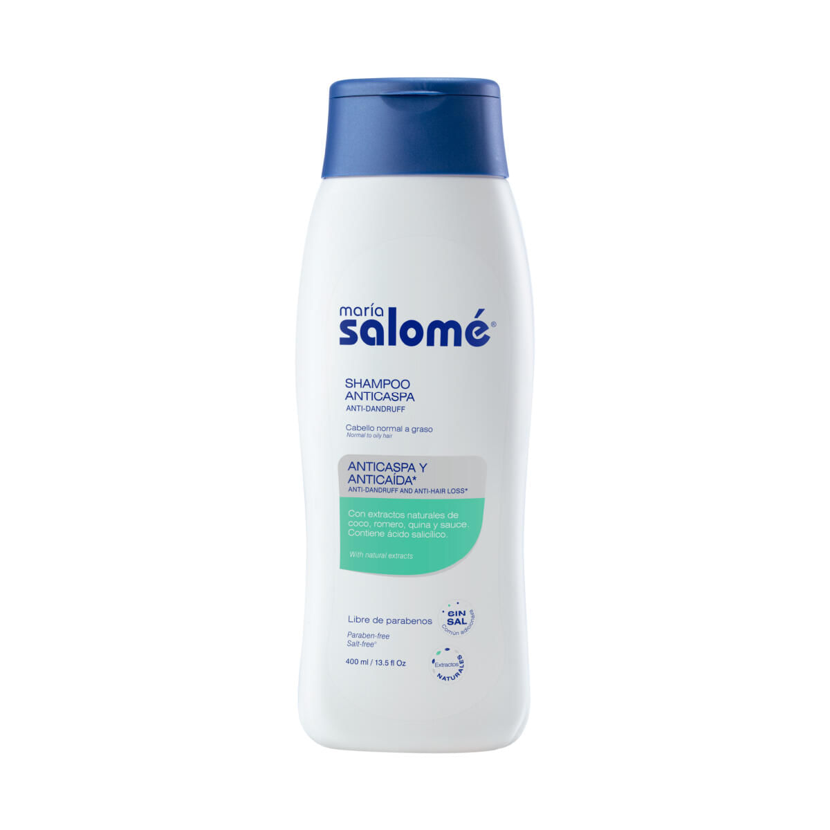 SHAMPOO MARIA SALOME CONTROL CASPA SIN SAL FRASCO X 400 ML