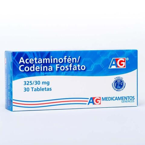 ACETAMINOFEN+CODEINA 325/30 MG CAJA X 30 TABL