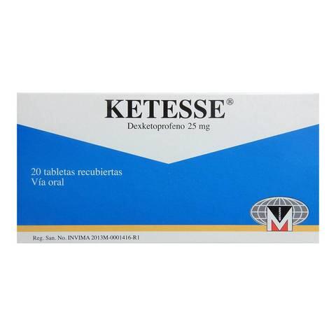 KETESSE 25 MG CAJA X 20 TABL