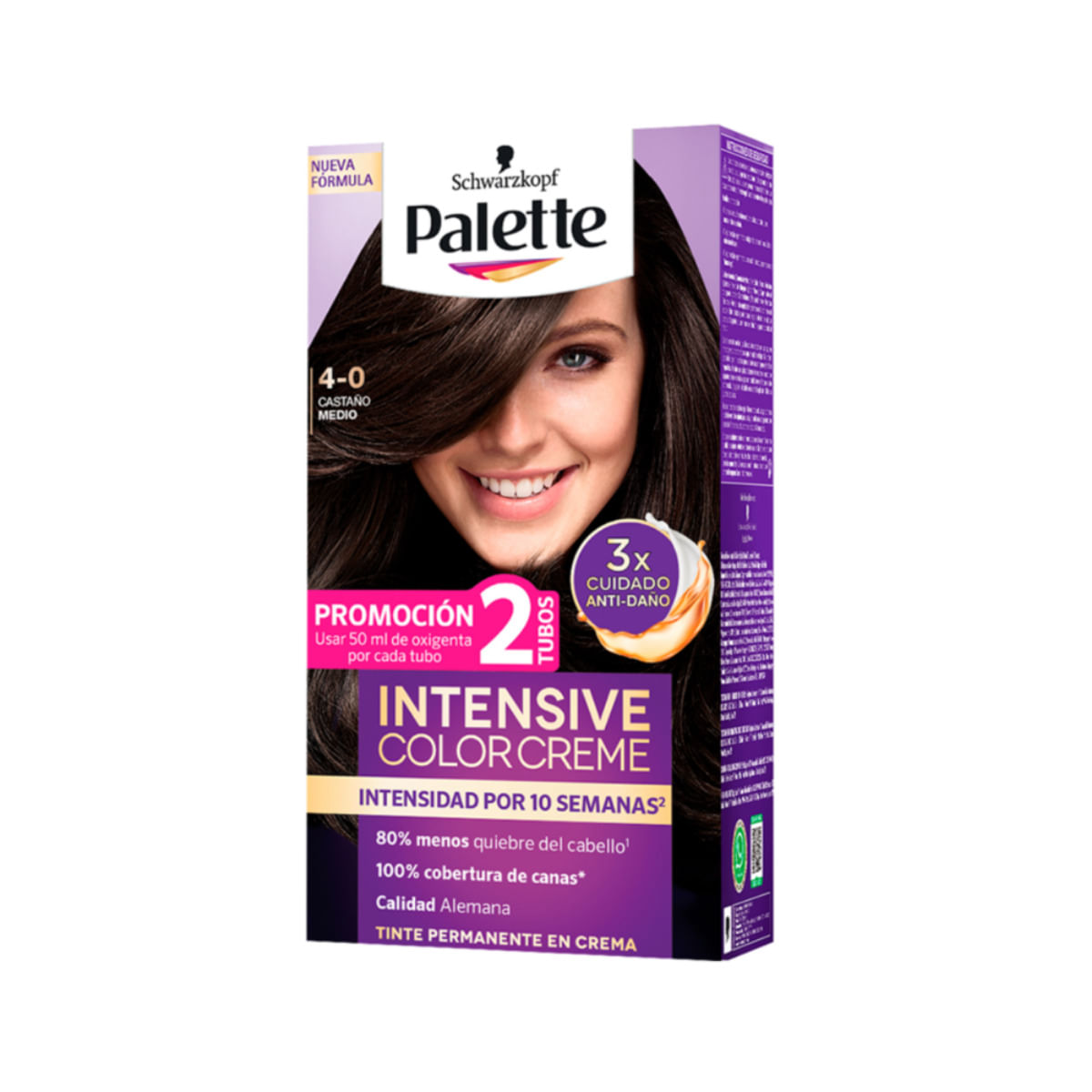 TINTE PALETTE COLOR EST 4-0 CASTAÃ?O MEDIANO DOBLE TUBO ...