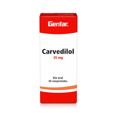 CARVEDILOL 25 MG CAJA X 30 TABL