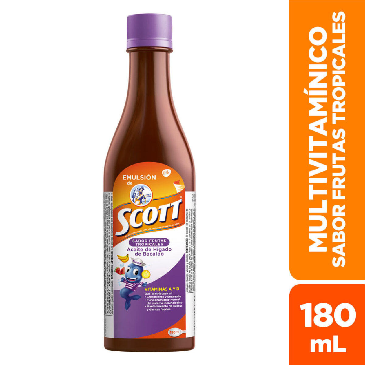 EMULSION DE SCOTT TROPICAL FRASCO X 180 ML