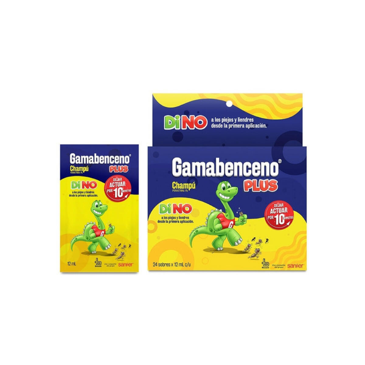 GAMABENCENO PLUS SHAMPOO CAJA X 24 SOBRES