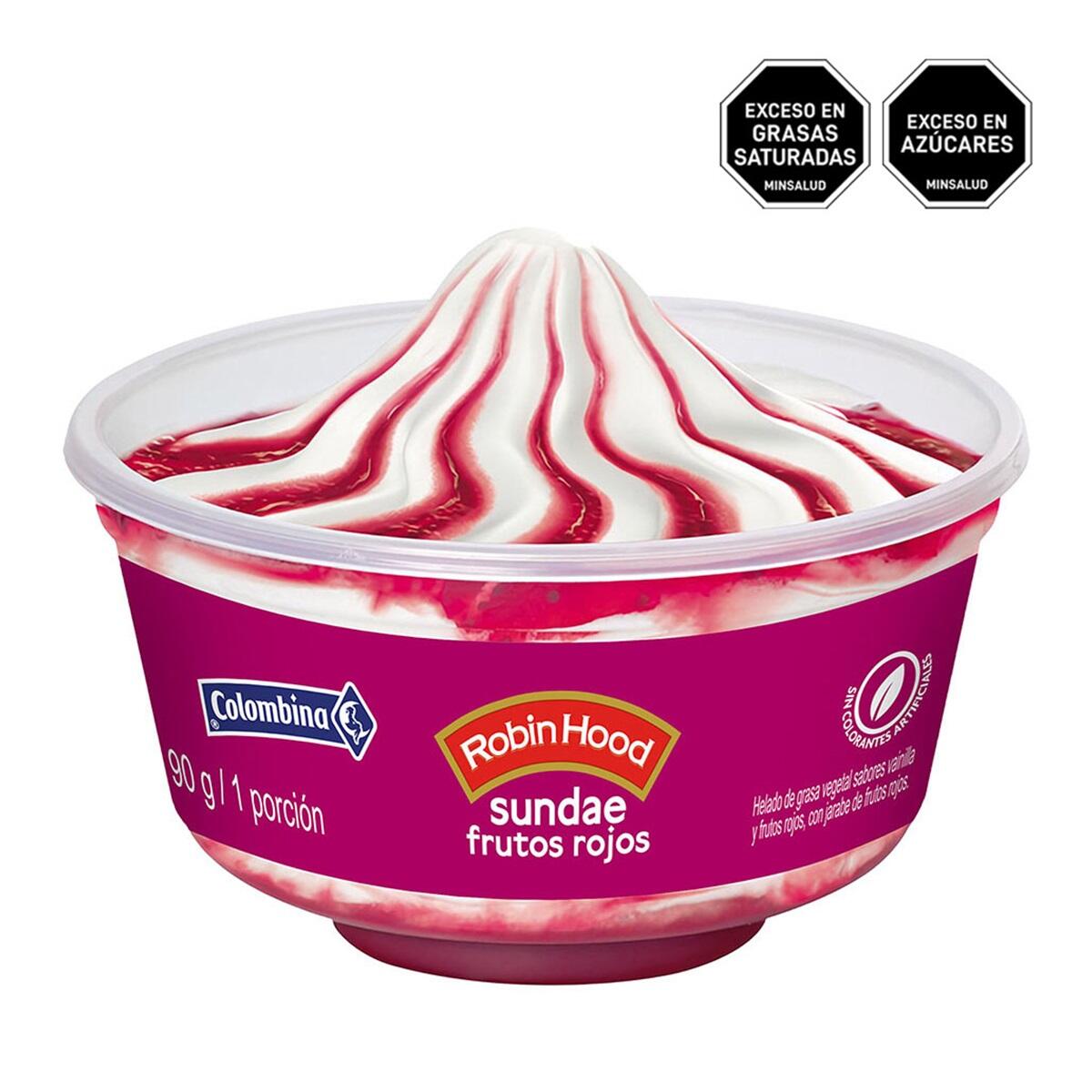 HELADO SUNDAE FRUTOS ROJOS VASO X 90 GR