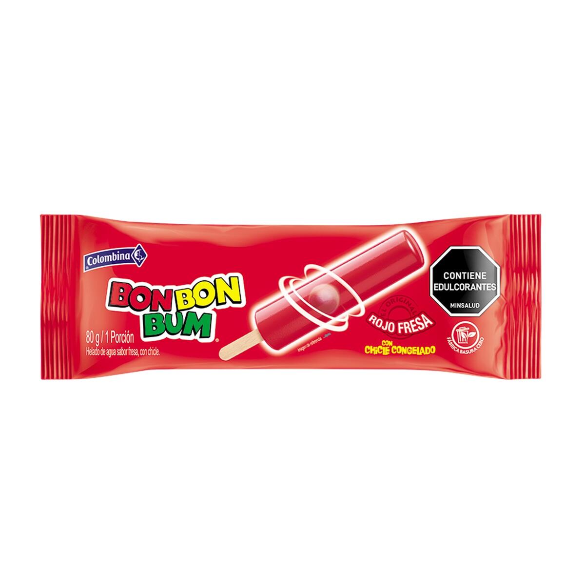 HELADO PALETA BOM BOM BUM FRESA INTENSA X 80 GR