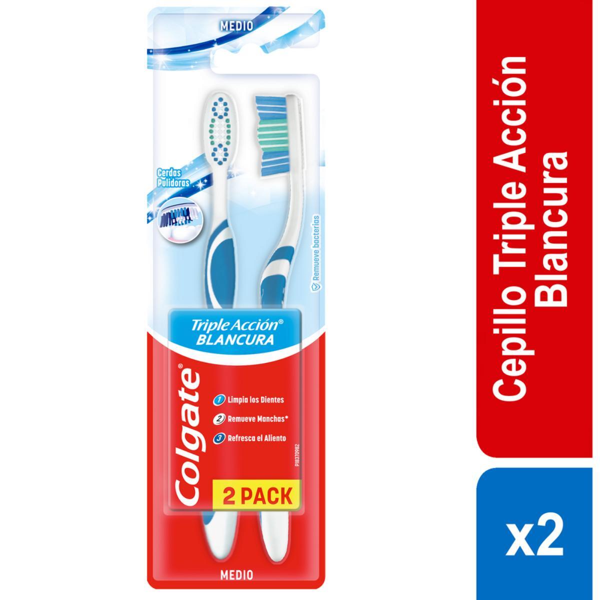 CEPILLO DENTAL COLGATE TRIPLE ACCION MEDIO X 2 UND