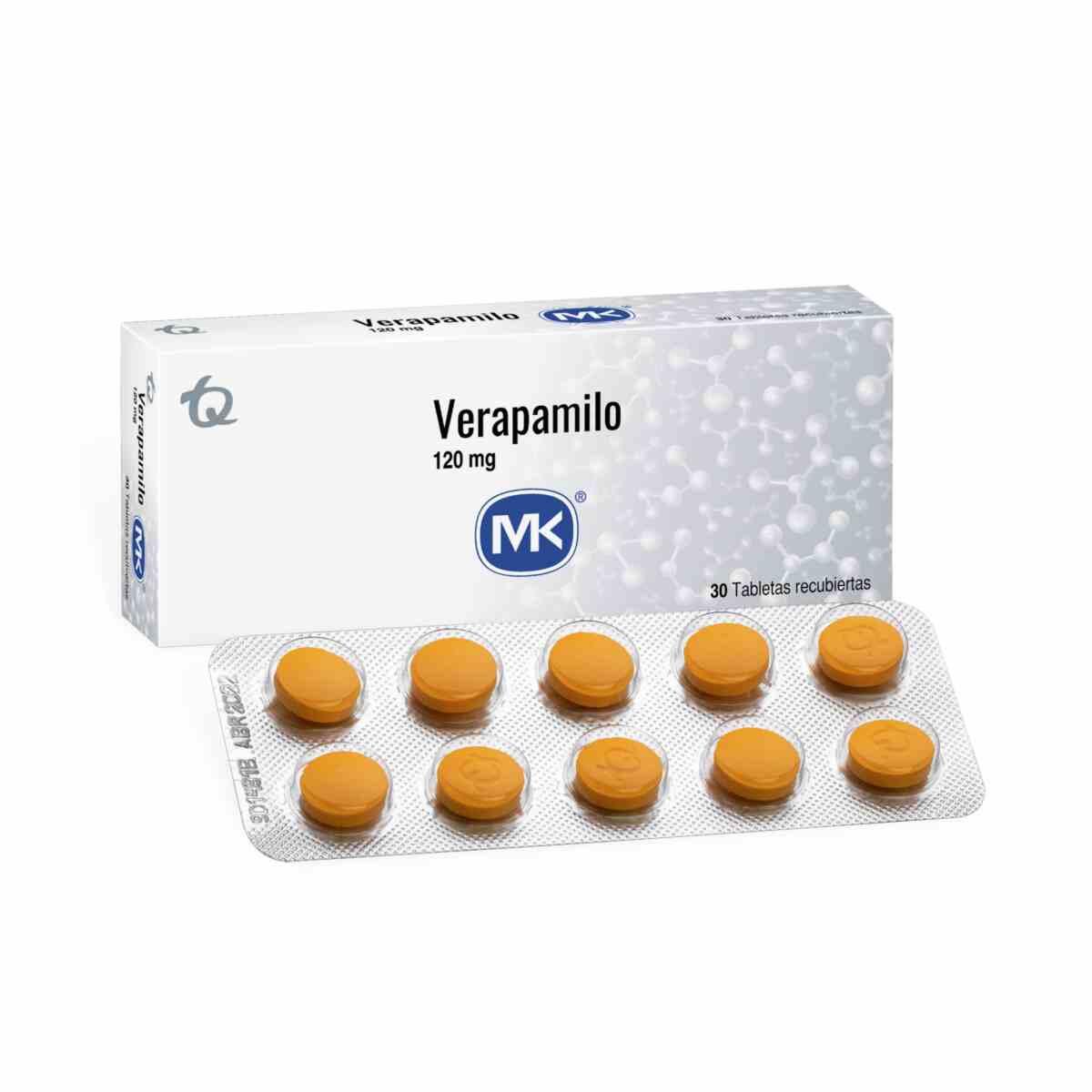 VERAPAMILO 120 MG CAJA X 30 TABL