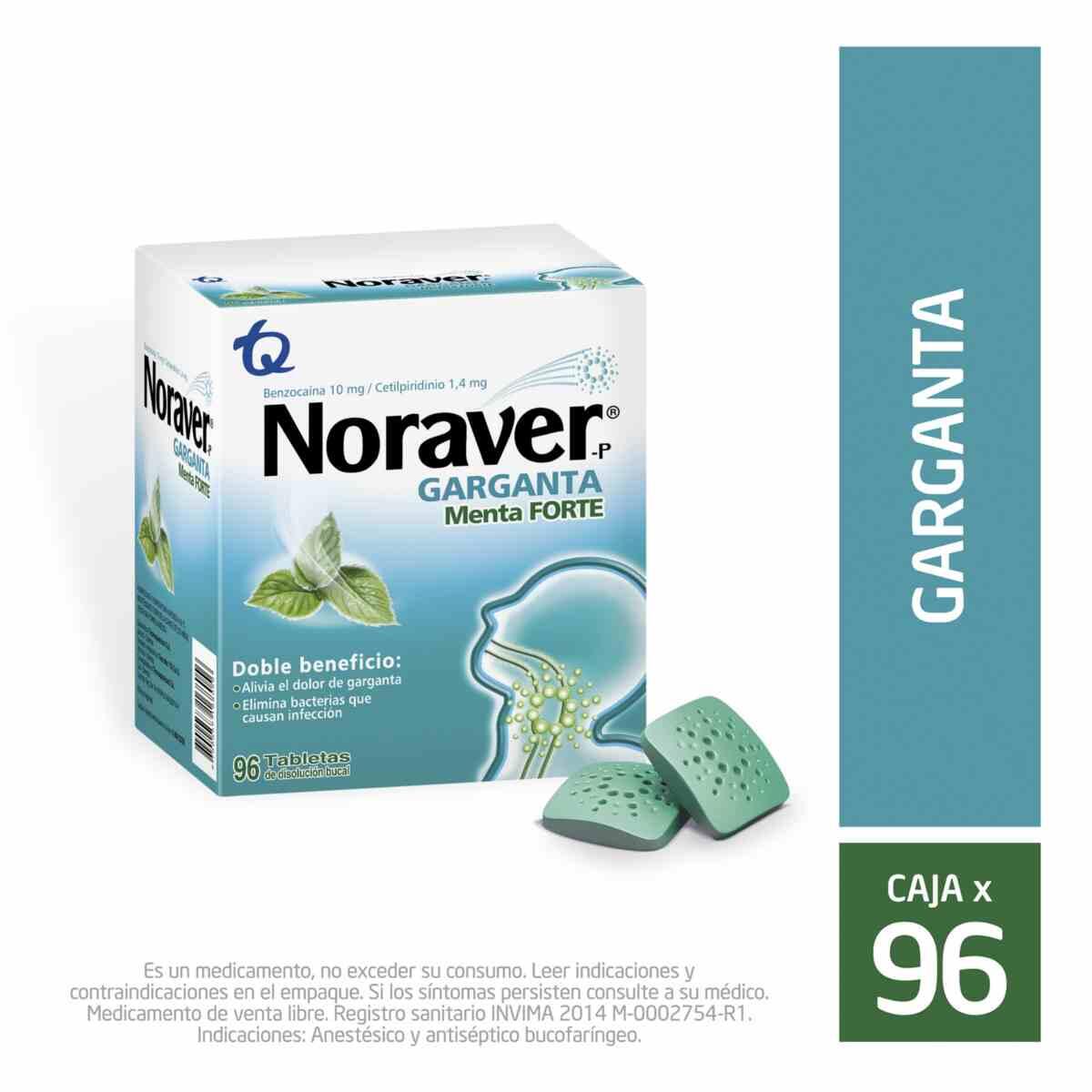 NORAVER-P MENTA CAJA X 96 TABL - Salud, Medicamentos, Higiene y ...