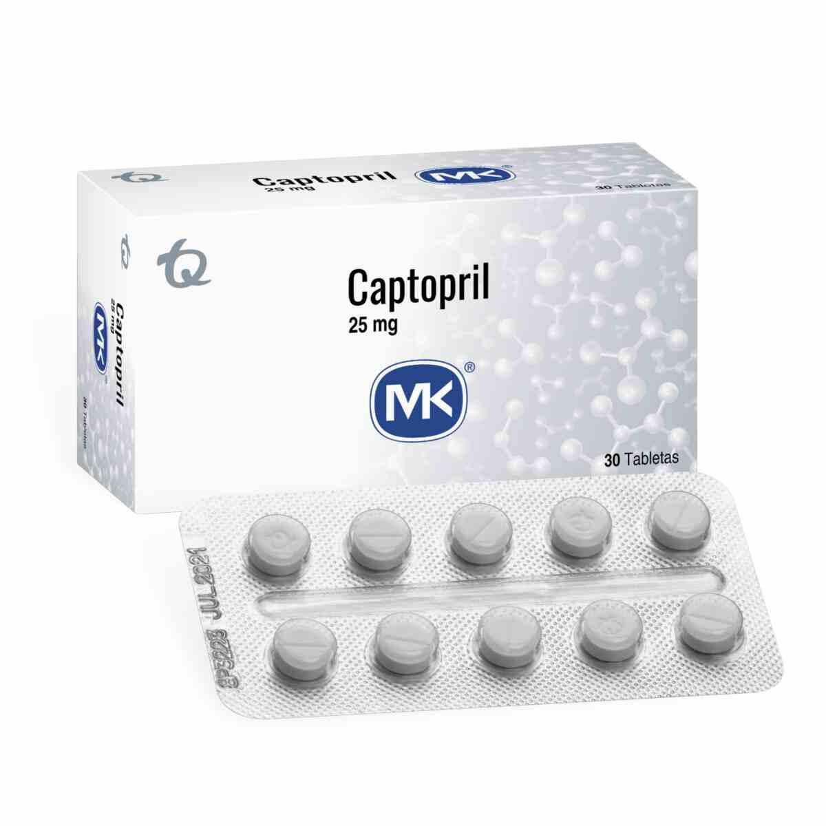 CAPTOPRIL 25 MG CAJA X 30 TABL