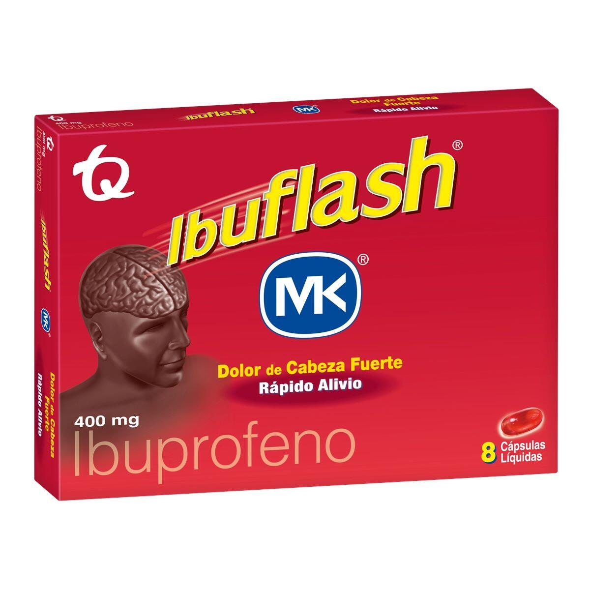 IBUFLASH FORTE 400 MG CAJA X 8 CAP - TuDrogueríaVirtual.com