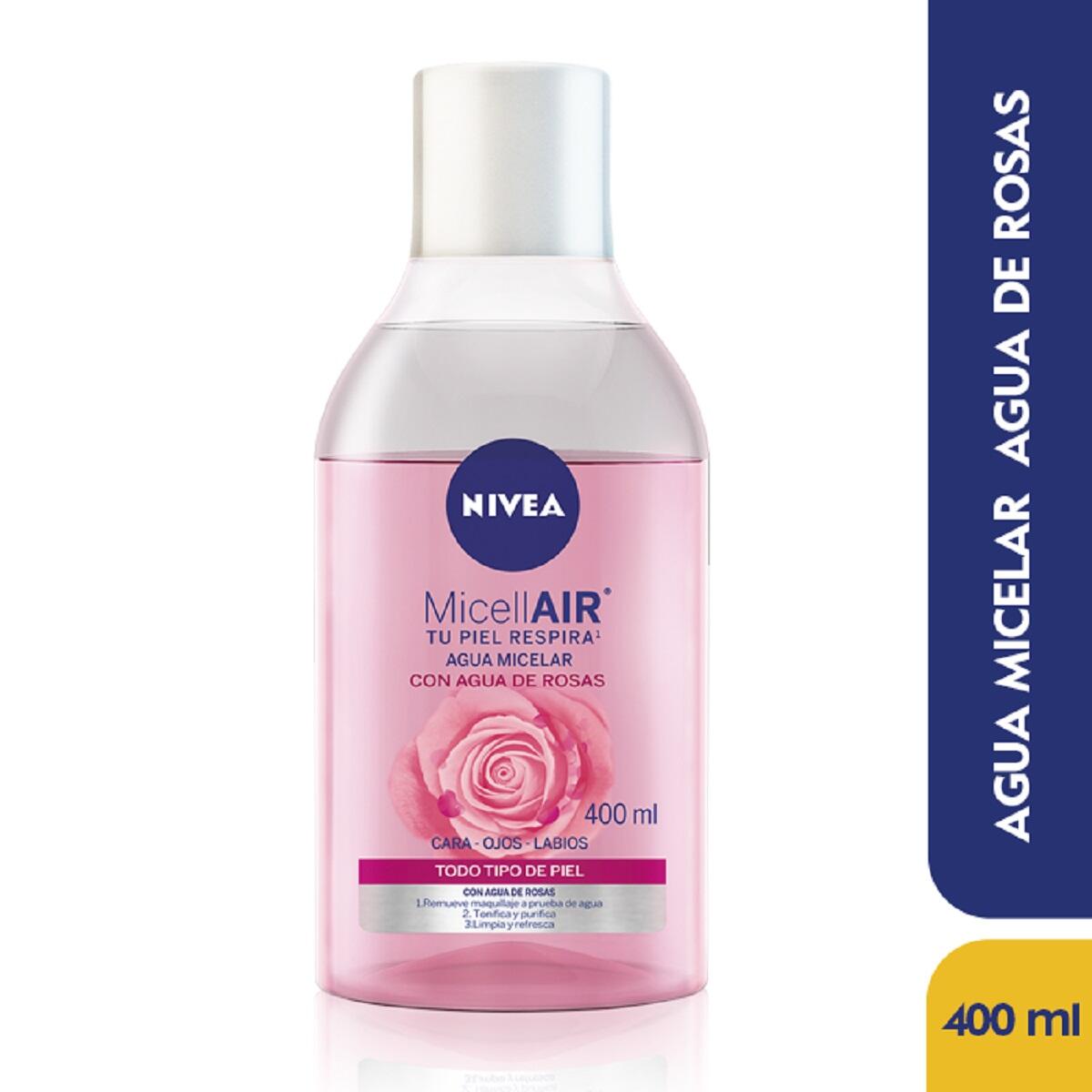 Agua Micelar Nivea Micell Air Agua De Rosas Frasco X 400 Ml - Salud ...