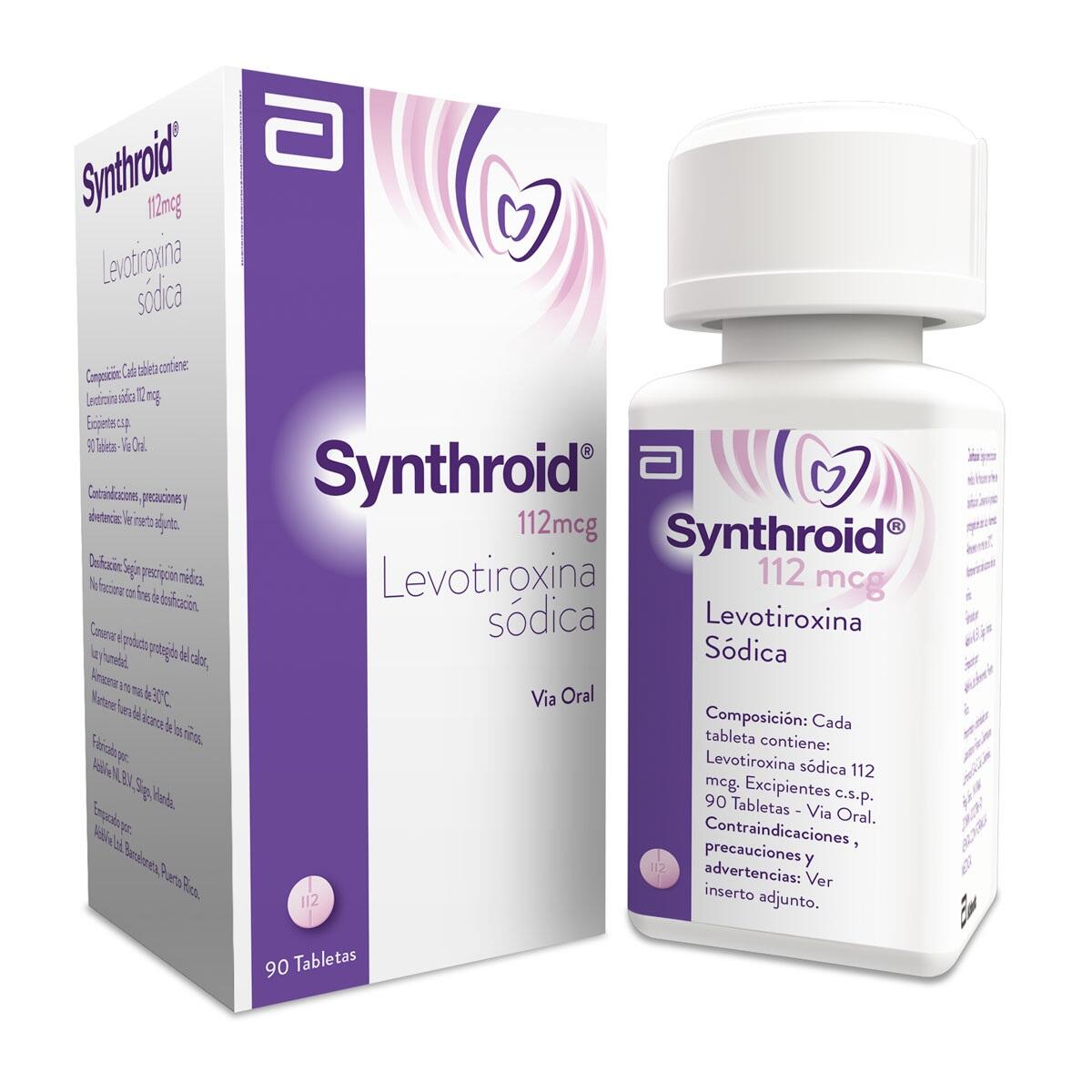 Synthroid Levotiroxina 112 Mcg X 90 Tabl