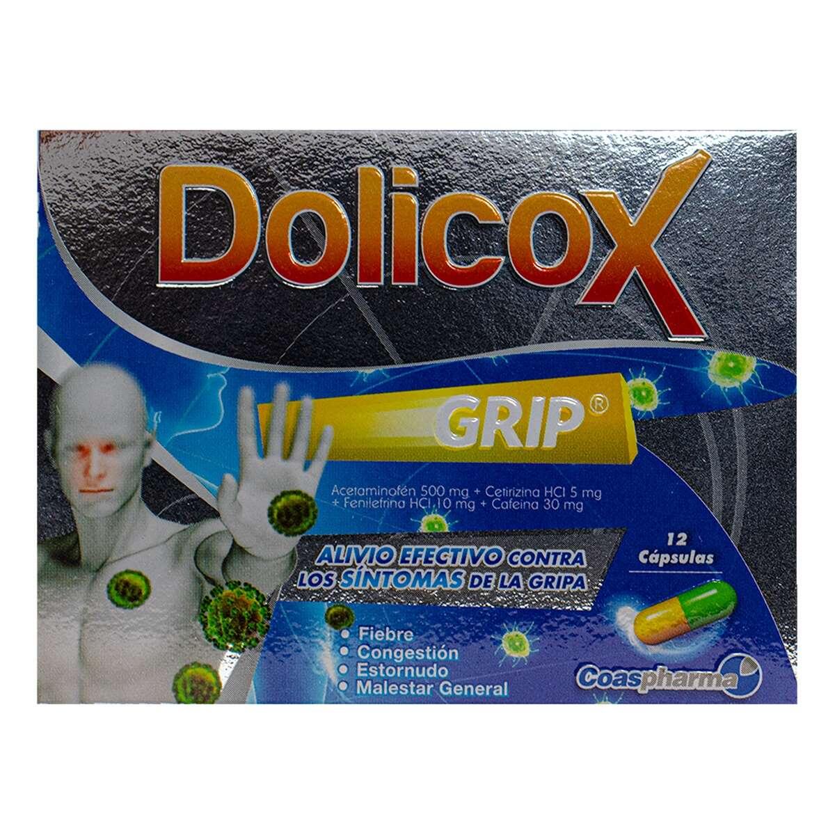 Dolicox Grip Acetaminofen/cafeina/cetirizina/fenilfrina X 12 Cap
