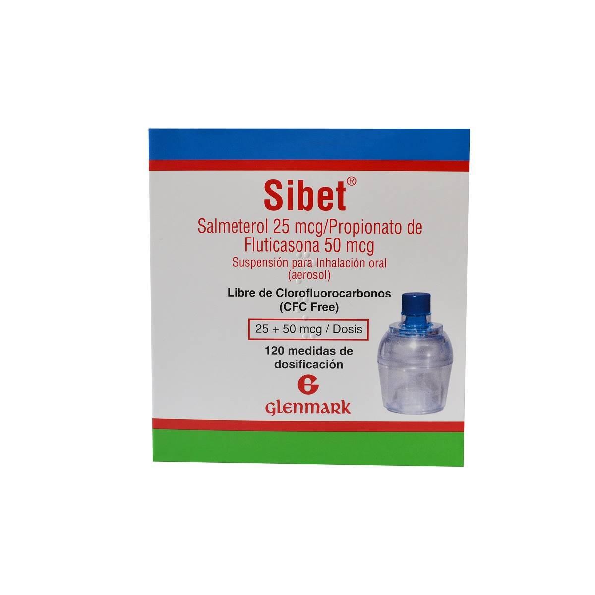 Sibet Salmeterol/fluticasona 25/50 Mcg X 120 Dosis + Inhalocamara