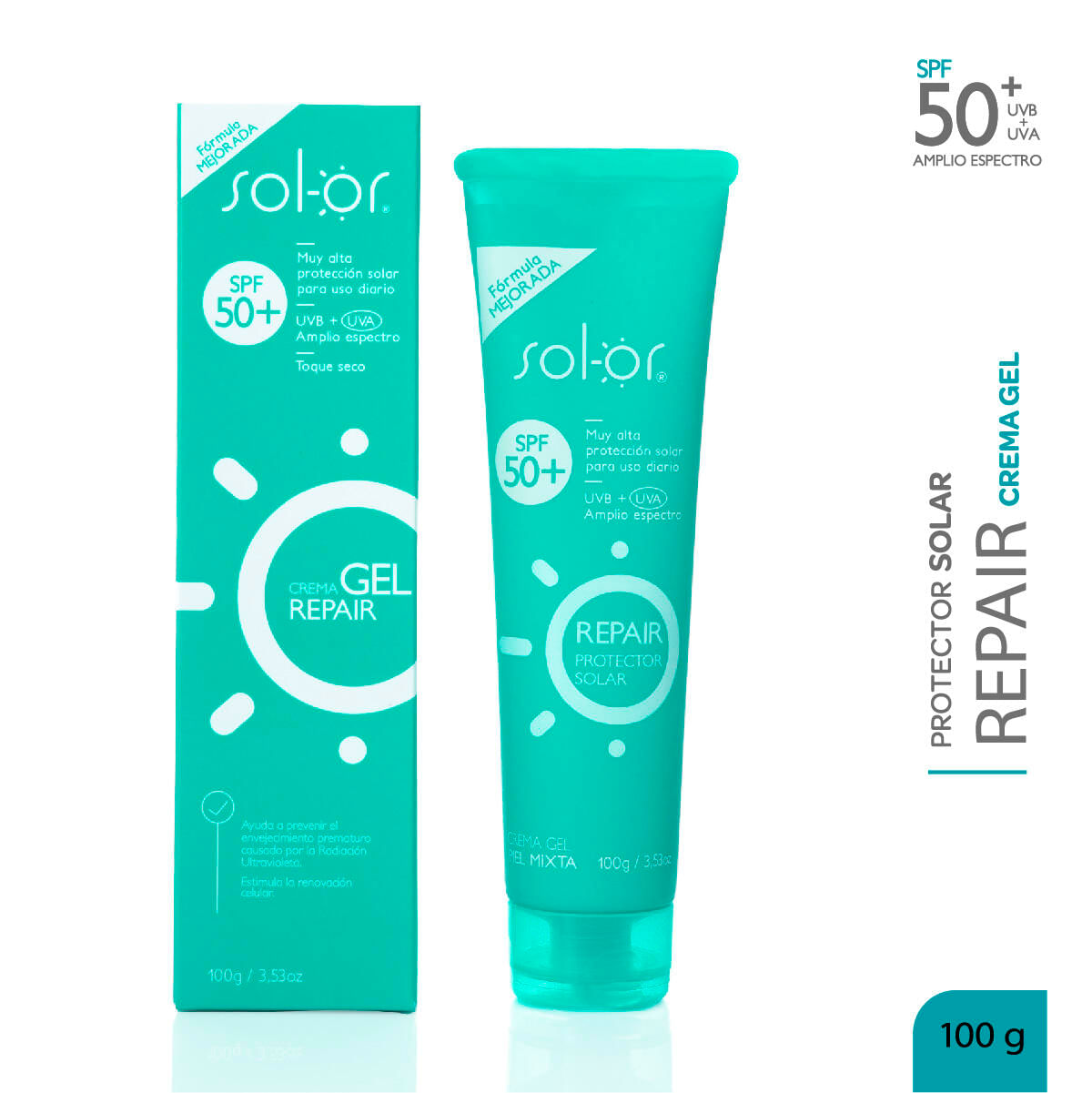 Protector Solar Sol-or Repair Spf 50+ Tubo X 100 Gr