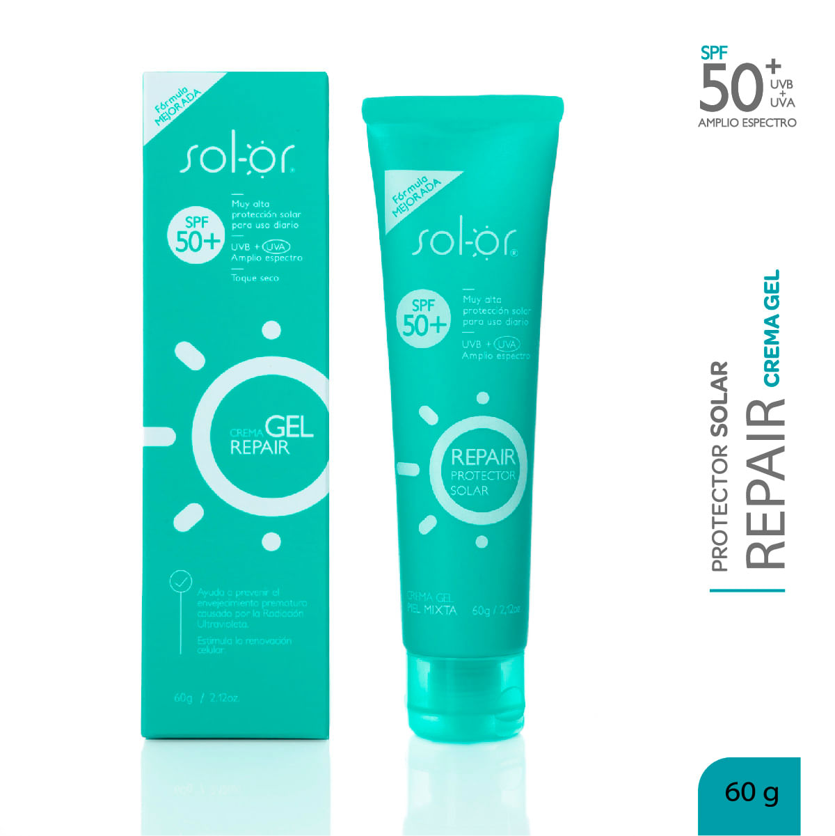Protector Solar Sol-or Repair Spf 50+ Tubo X 60 Gr