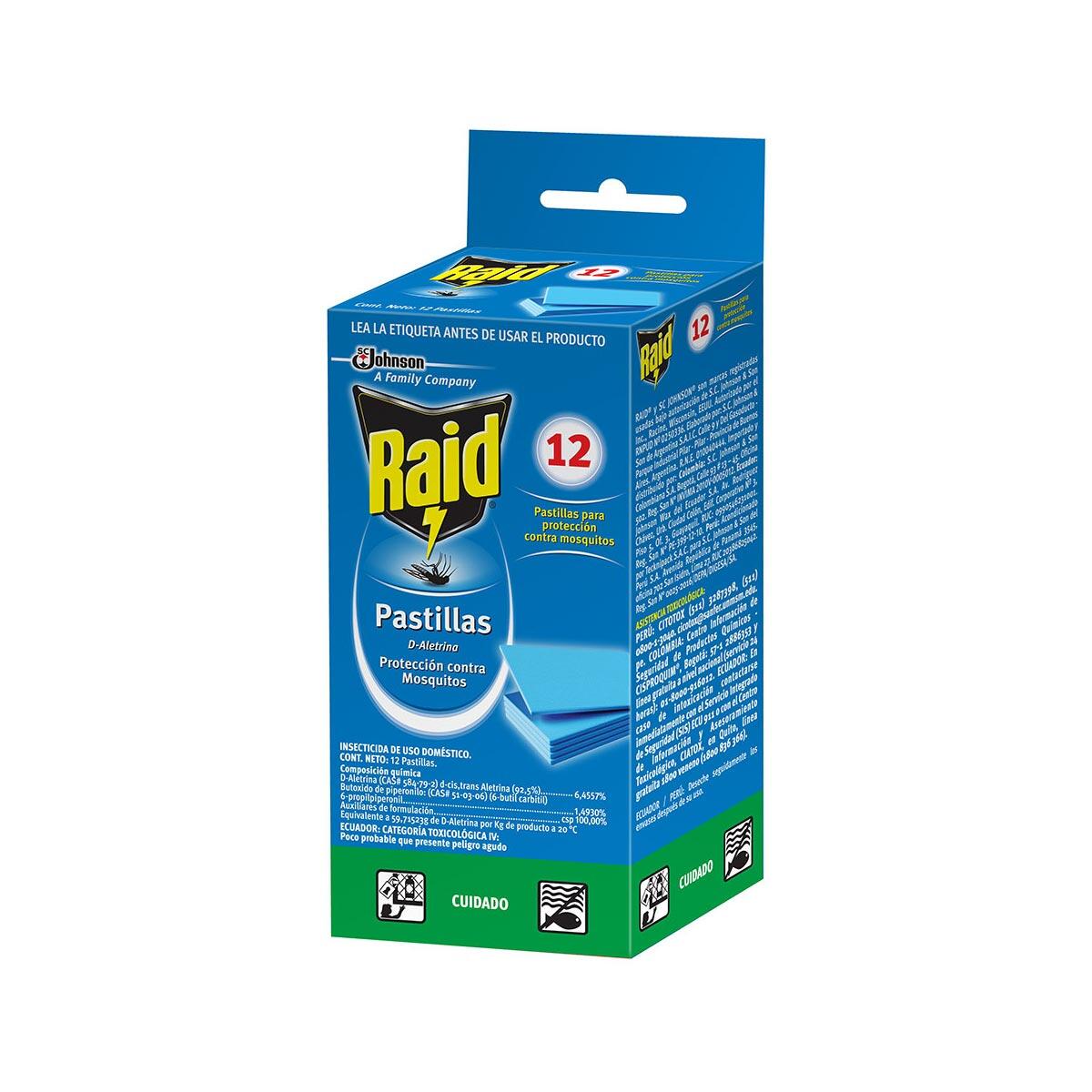 Raid Insecticida Respuesto X 12 Pastillas