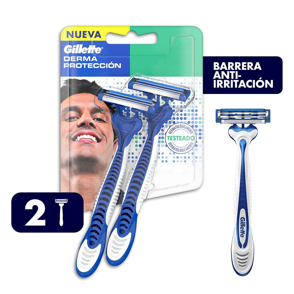 Maquina Afeitar Gillette Derma Proteccion Anti-irritacion X 2 Und