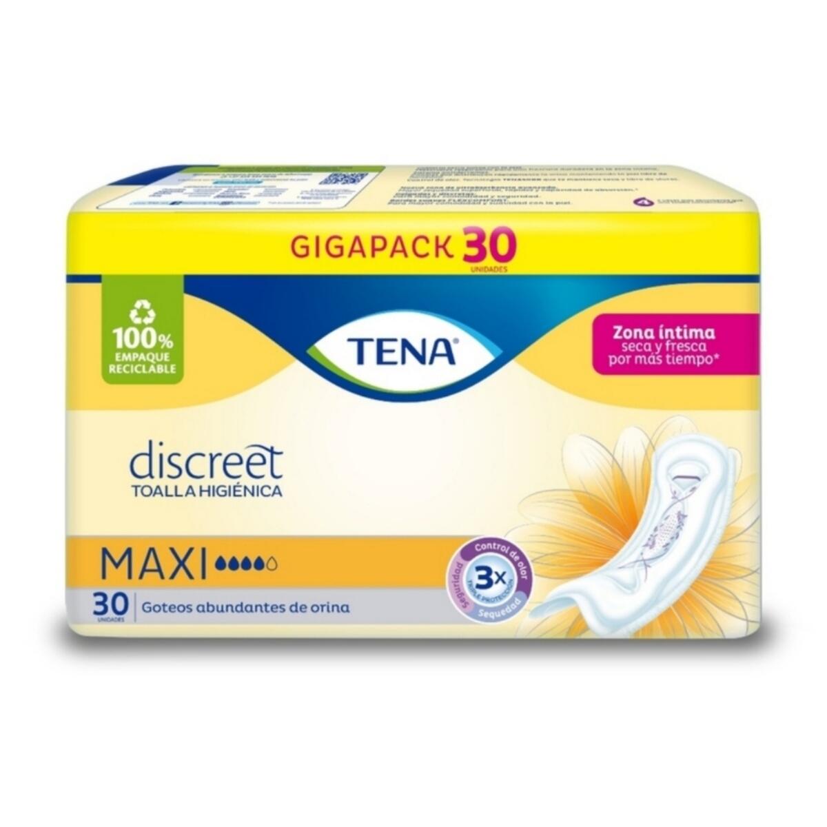 Tena Toalla Discreet Maxi Pqte X 30 Und