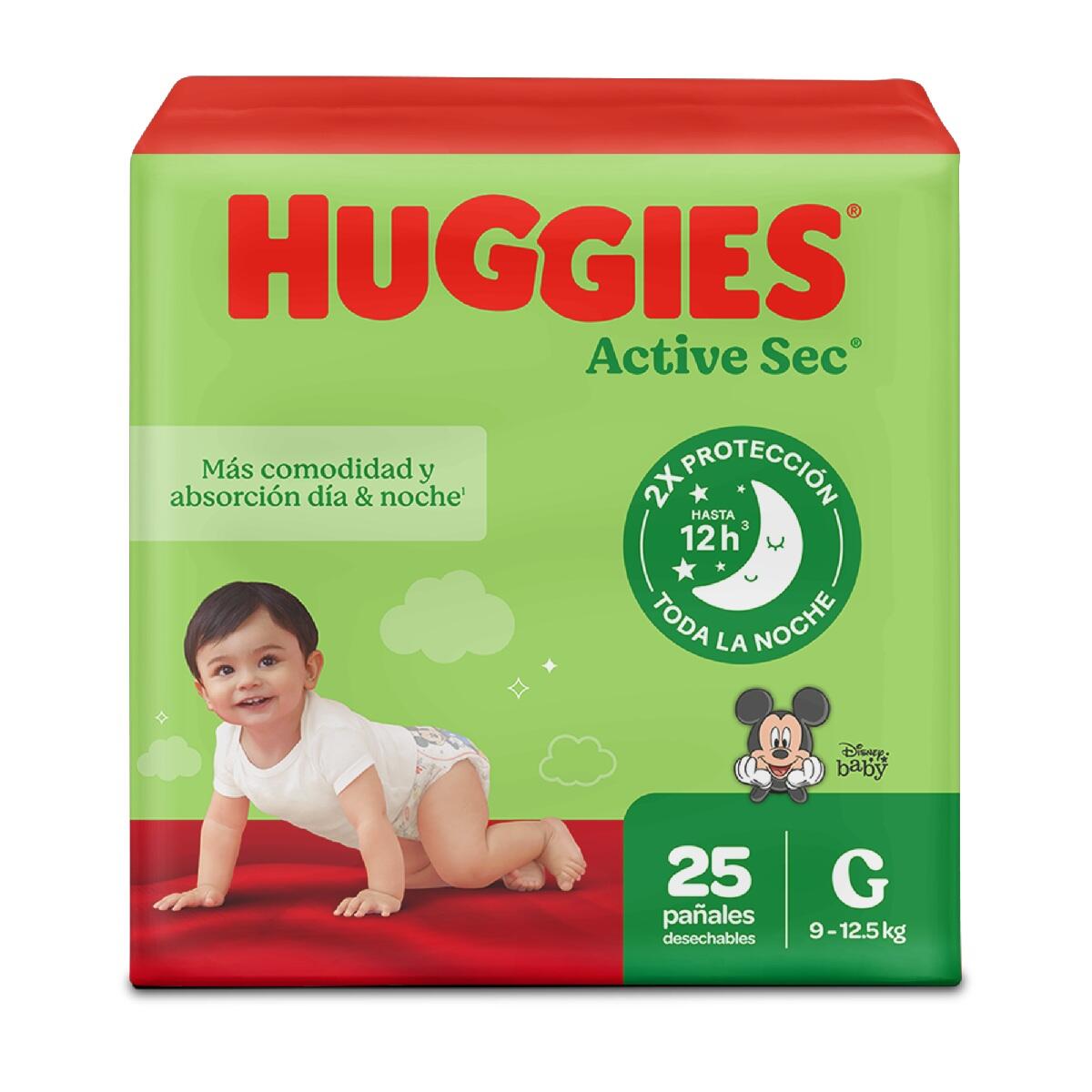 Panal Huggies Active Sec Talla G Pqte X 25 Und
