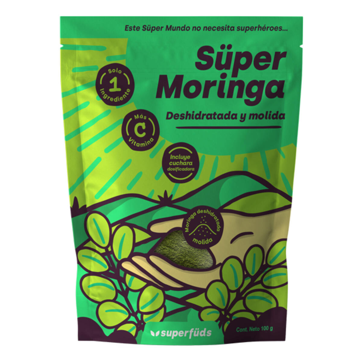 Super Moringa Deshidratada Y Molida Bolsa X 100 Gr