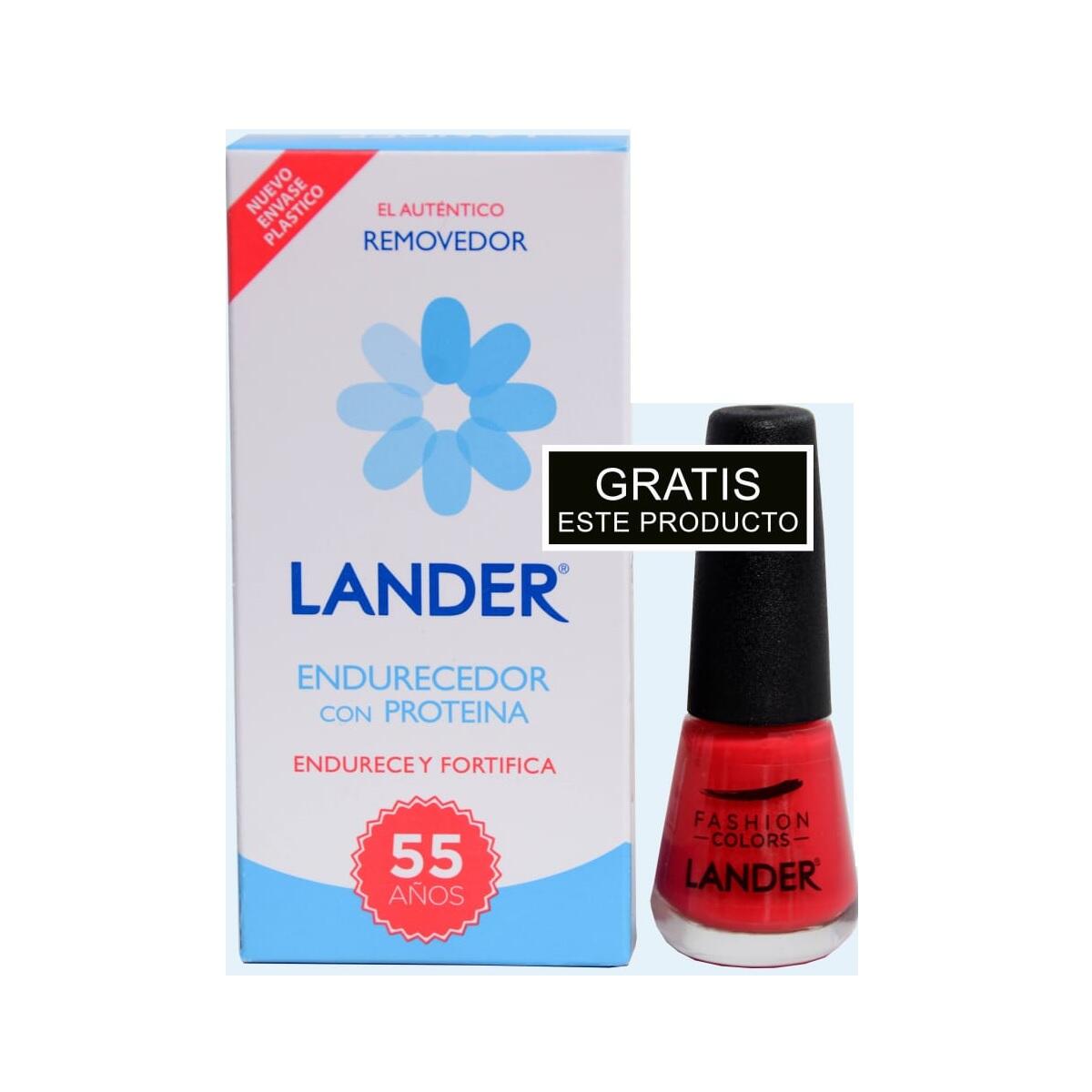 Removedor Esmalte Lander Proteina X 55 Ml Gratis Esmalte Fashion Colors