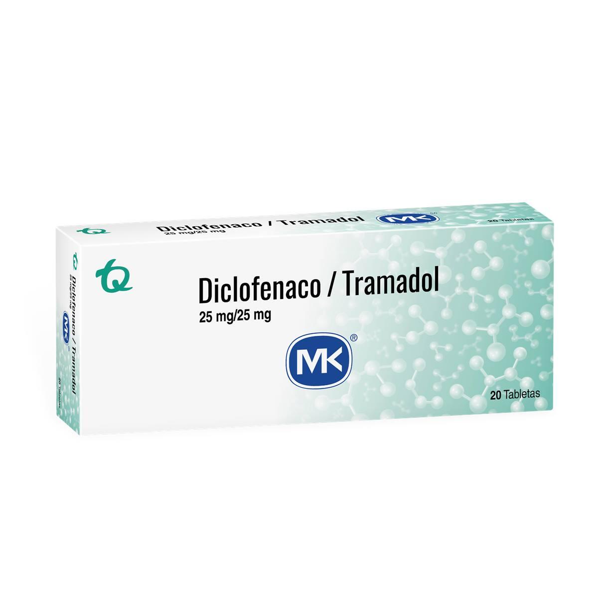 Diclofenaco + Tramadol 25/25 Mg Caja X 20 Tabl