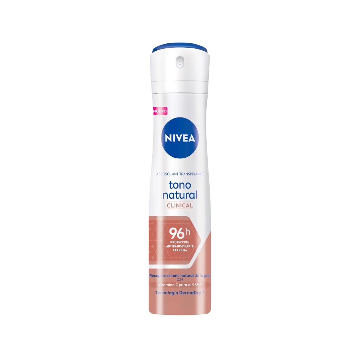 Desodorante Nivea Aerosol Women Clinical Tono Natural X 150 Ml