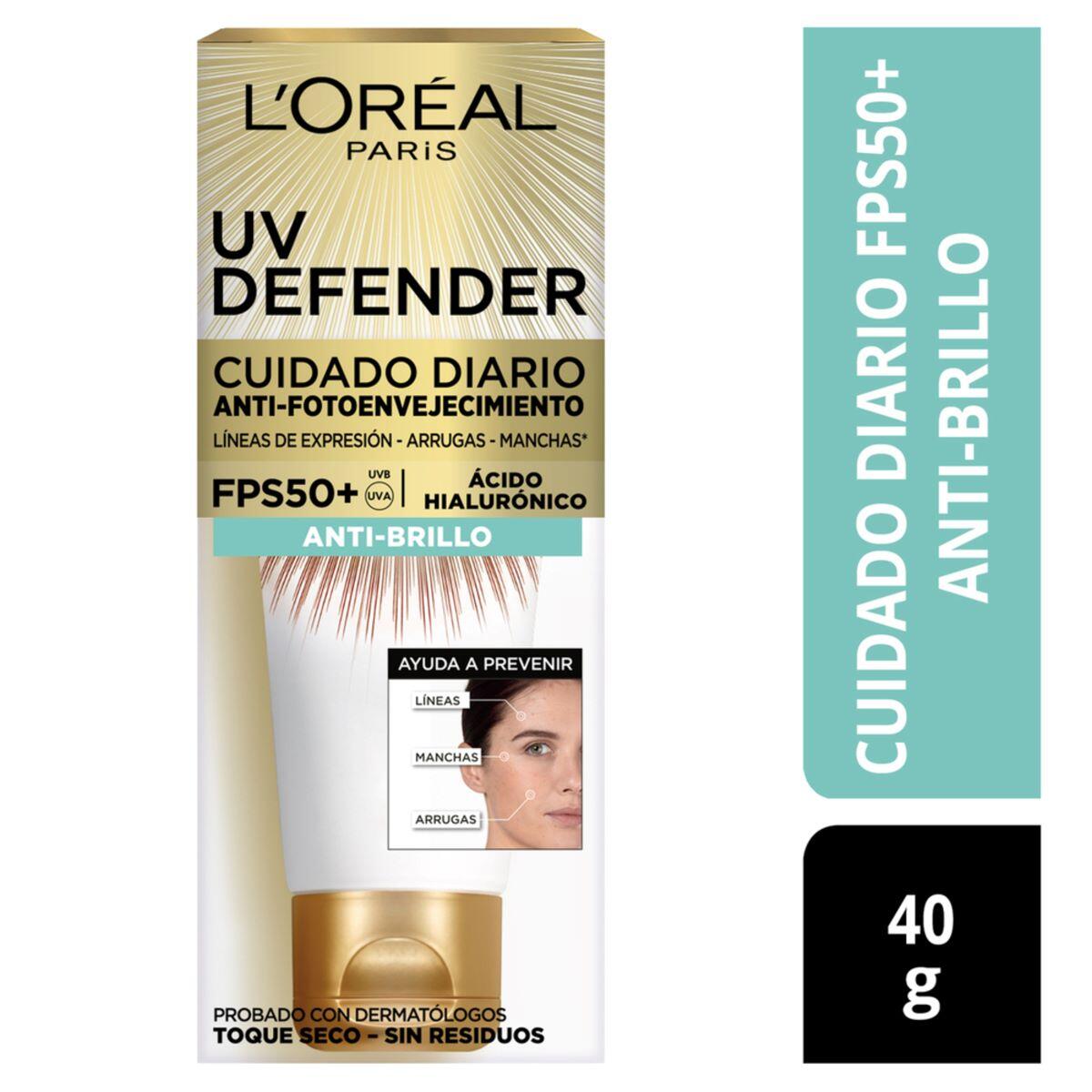 Protector Solar Loreal Paris Uv Defender Anti-brillo Spf 50 X 40 Gr ...