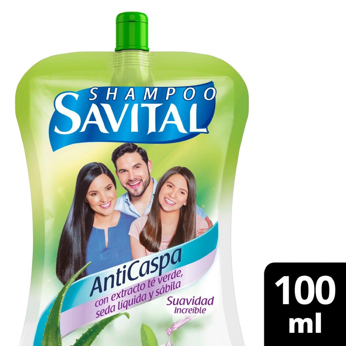 Shampoo Savital Anticaspa Te Verde Y Sabila Doypack X 100 Ml