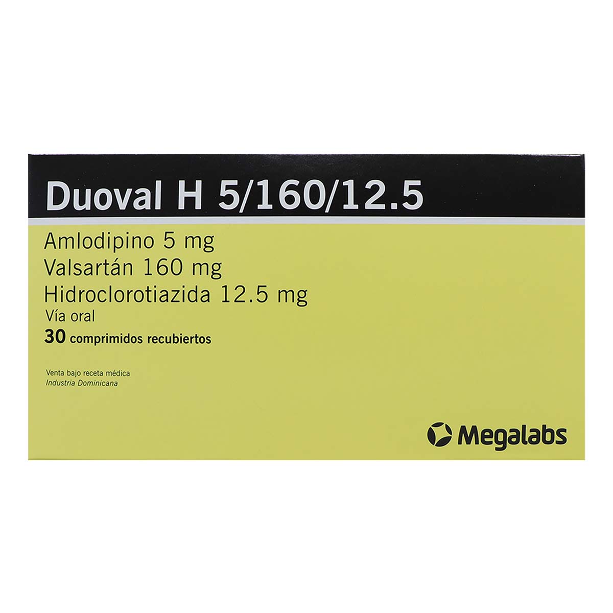 DUOVAL H 5/160/12.5 MG CAJA X 30 TABLETAS