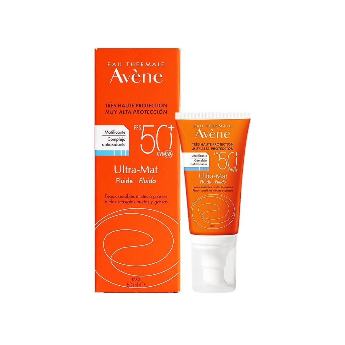 Protector Solar Avene Ultra Mat Fluido Spf 50+ Frasco X 50 Ml