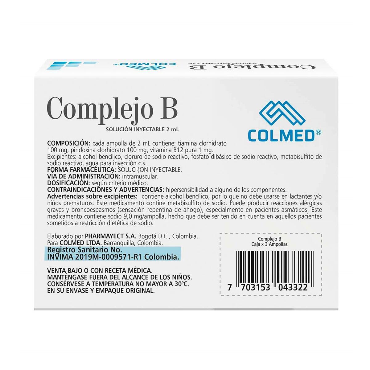 Complejo B X 3 Amp De 2 Ml C/u