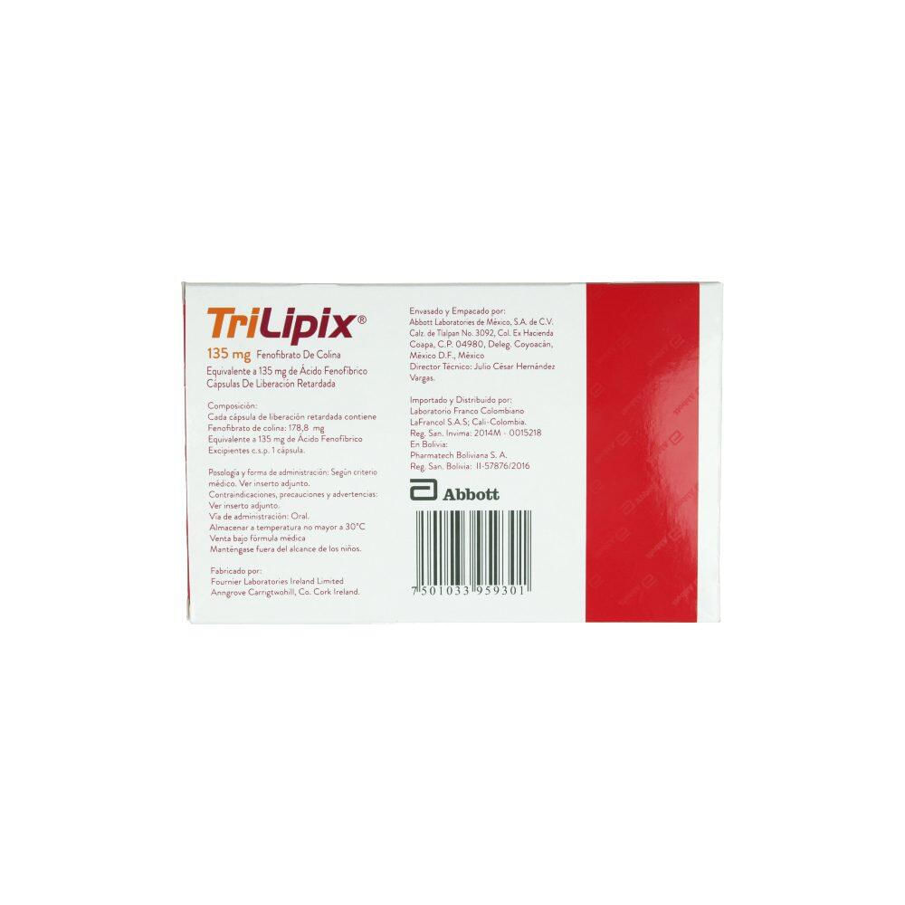 TRILIPIX 135 MG CAJA X 30 CAP