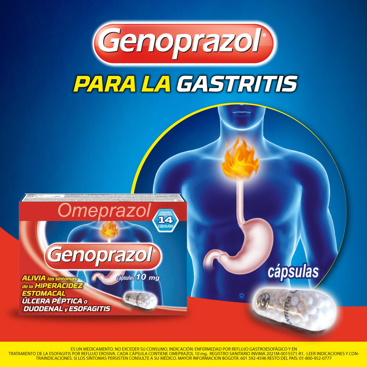 GENOPRAZOL 10 MG X 14 CAP