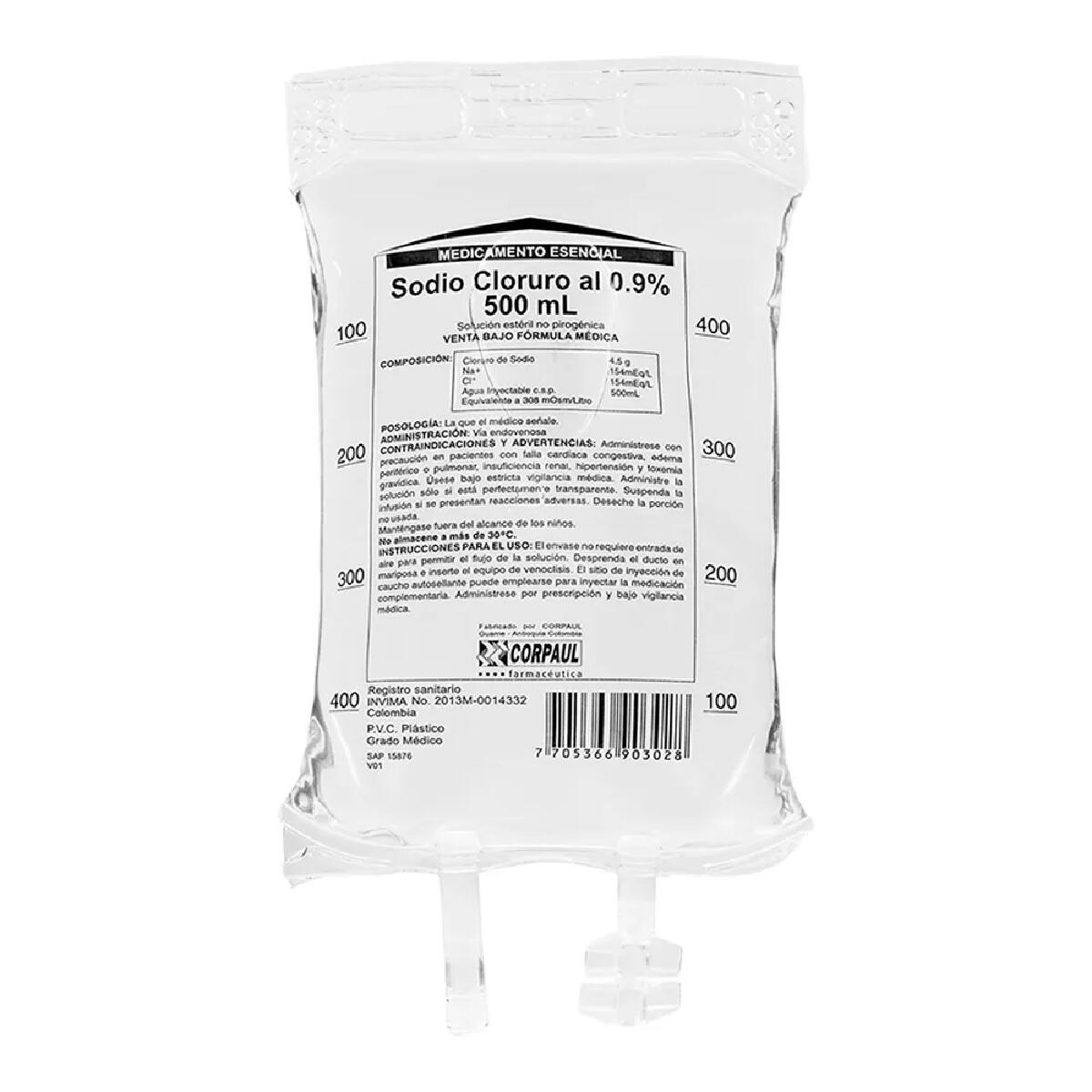 Suero Fisiologico Cloruro De Sodio 0.9% Bolsa X 500 Ml ...