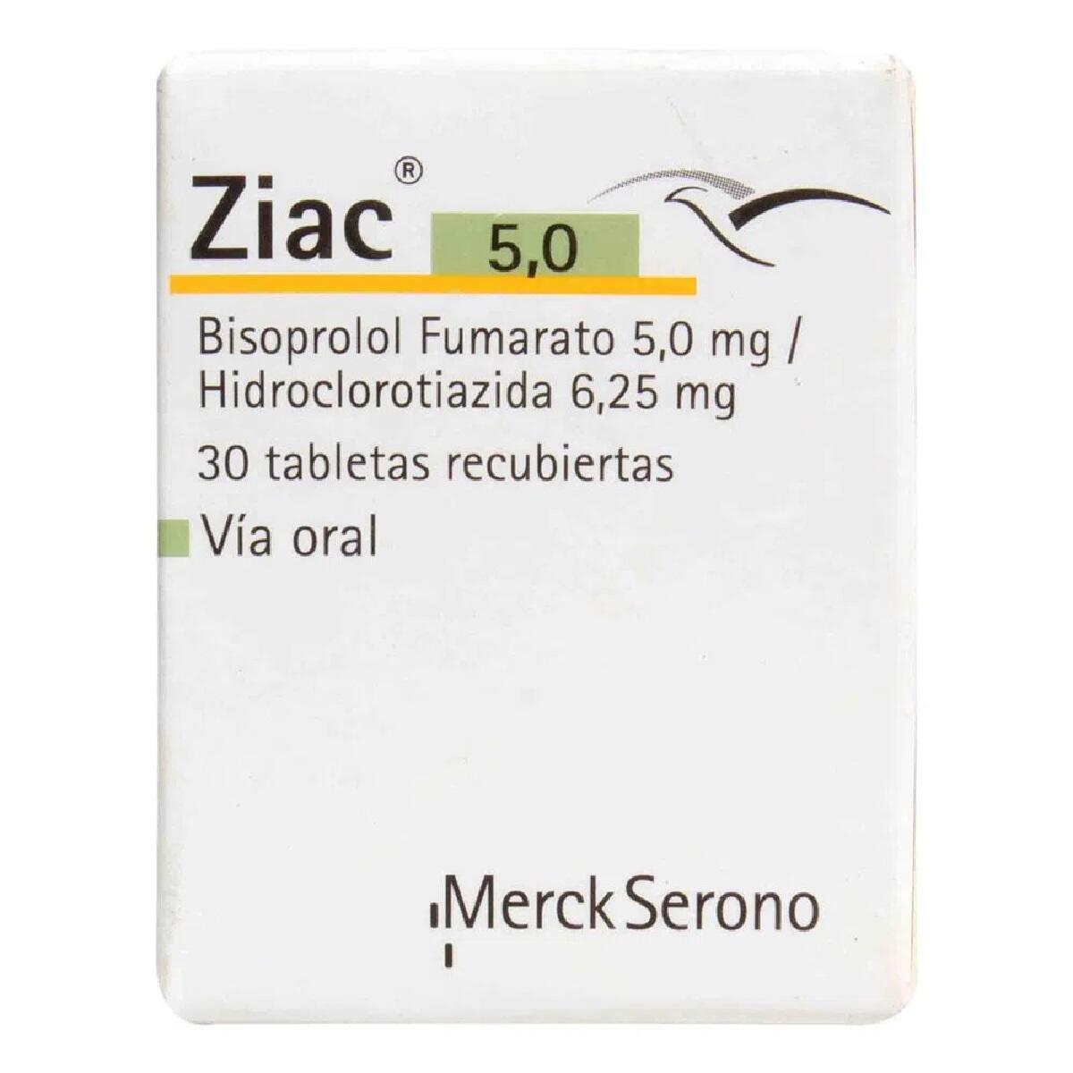 ZIAC 5 MG CAJA X 30 TABL