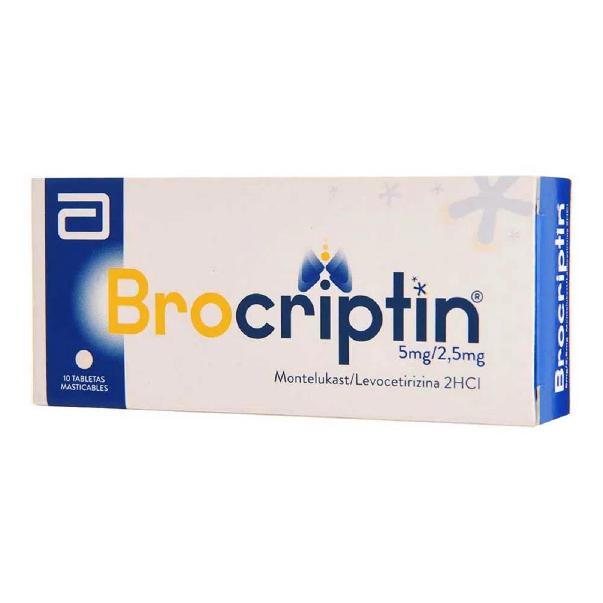 BROCRIPTIN 5/2.5 MG CAJA X 10 TAB