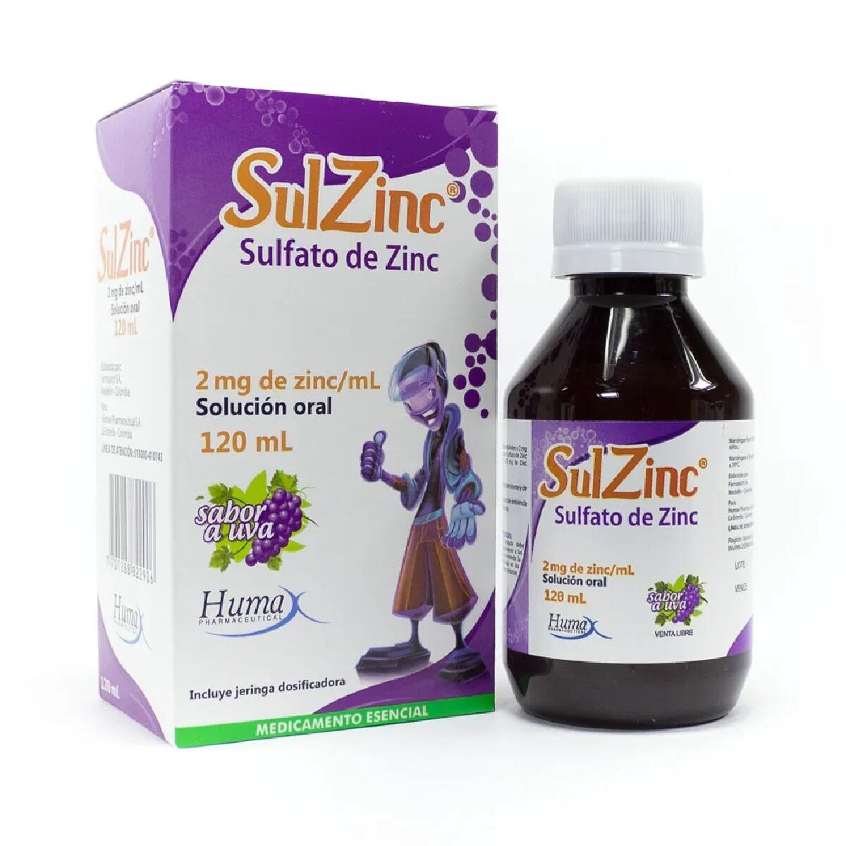 SULZINC (SULFATO DE ZINC) SOLUCION FRASCO X 120 ML