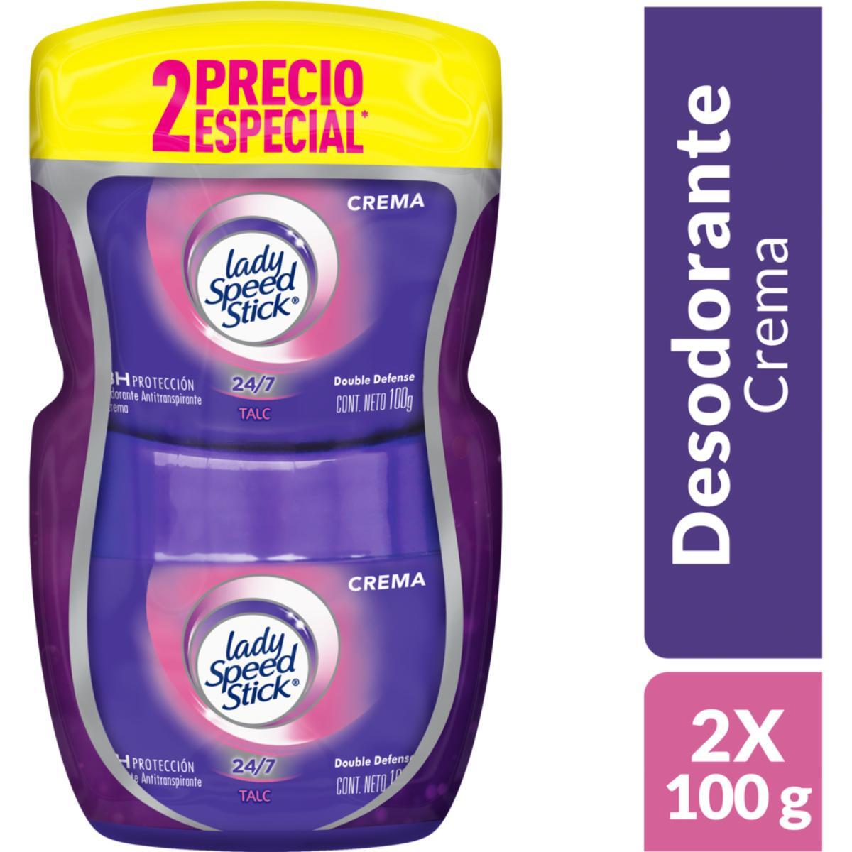 DESODORANTE LADY SPEED STICK CREMA DOUBLE DEFENSE FRASCO X 100 GR ...