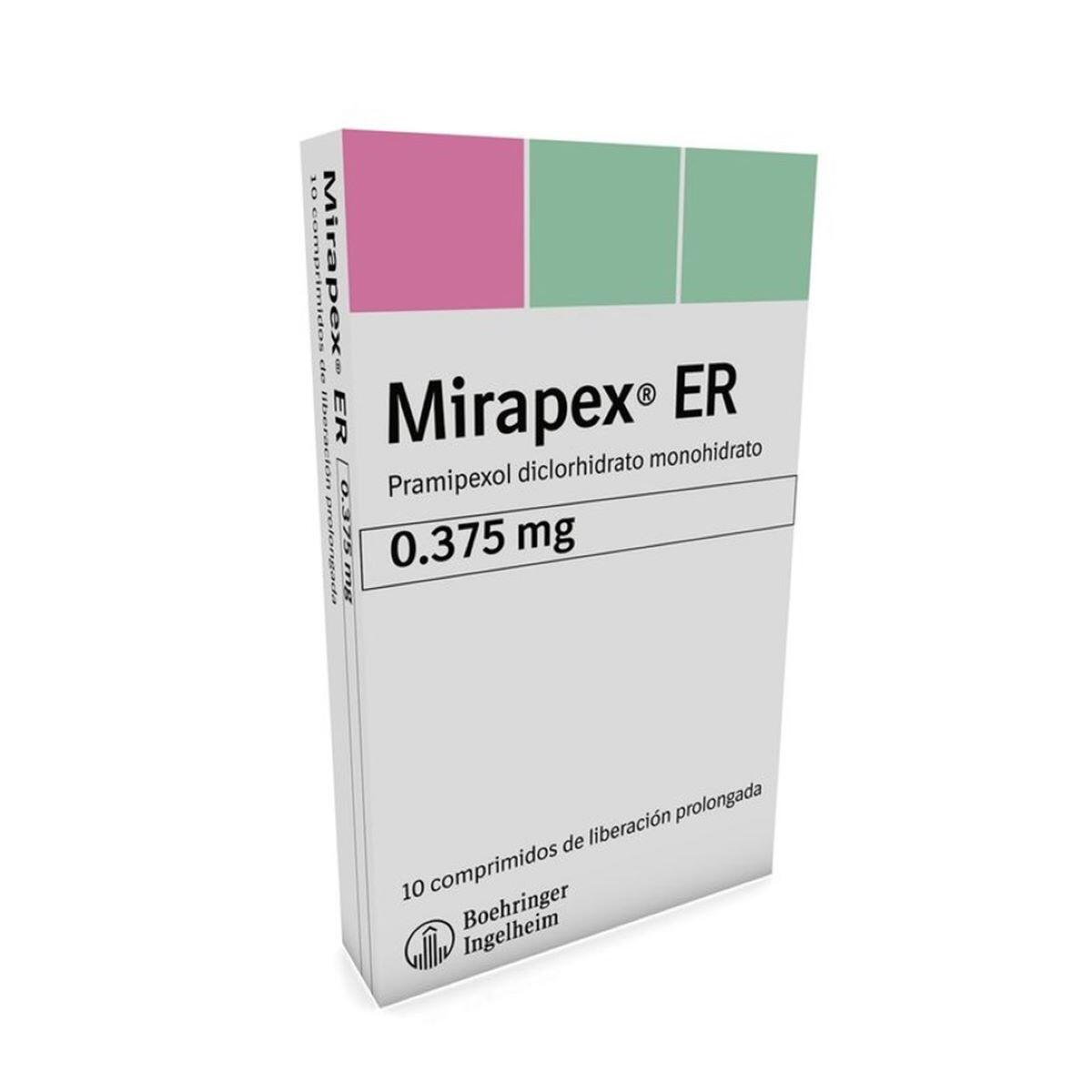 MIRAPEX ER 0.375 MG CAJA X 10 COMP