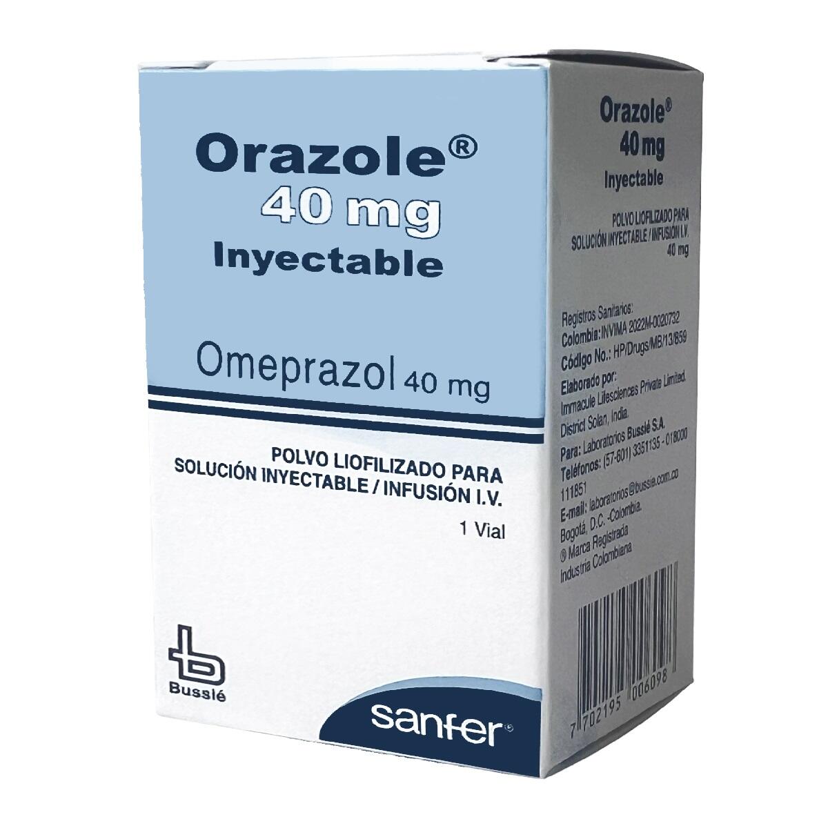 ORAZOLE 40 MG CAJA X 1 AMP