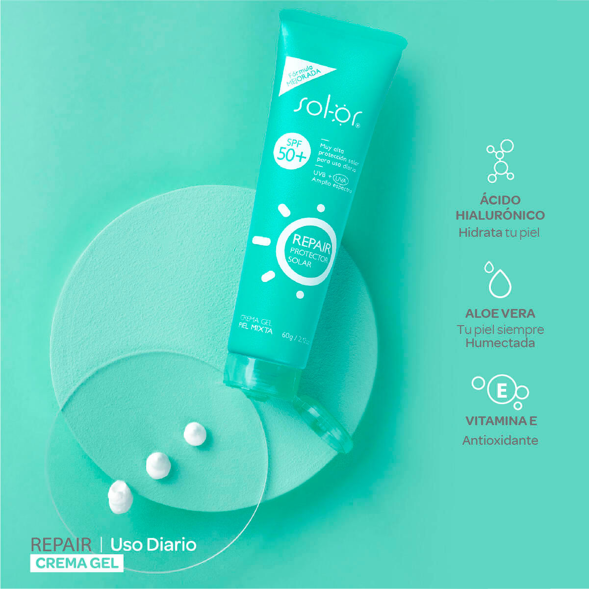 Protector Solar Sol-or Repair Spf 50+ X 60 Gr