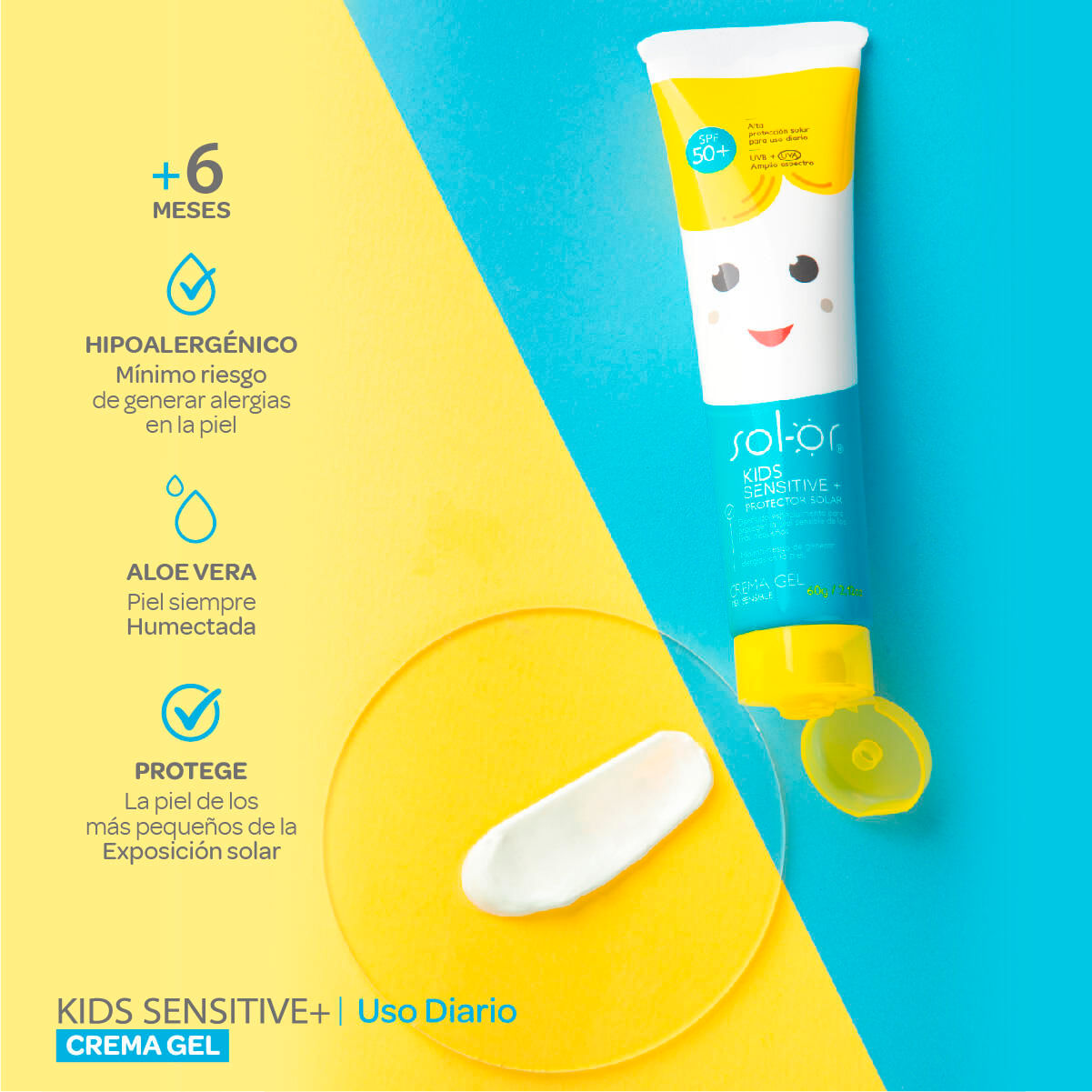 Protector Solar Sol-or Piel Sensible Kids Sensitive Spf 50+ X 60 G