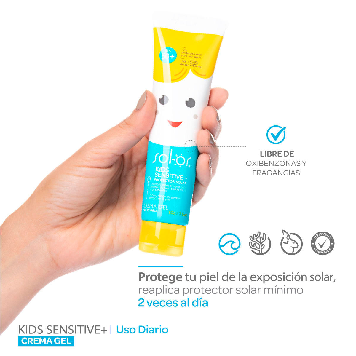 Protector Solar Sol-or Piel Sensible Kids Sensitive Spf 50+ X 60 G