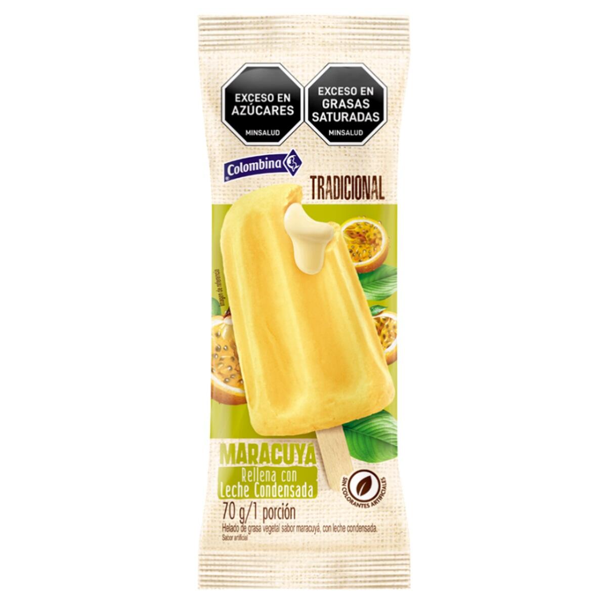 Helado Paleta Maracuya Rellena Con Leche Condensada X 70 Gr