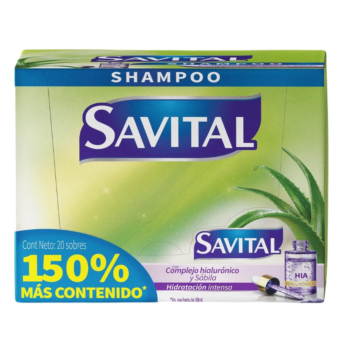 Shampoo Savital Hialuronico X 20 Sobres X 25 Ml C/u