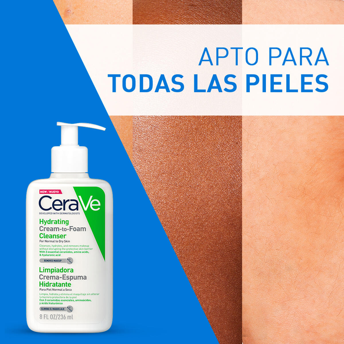 Cerave Limpiadora Crema-espuma Hidratante X 236 Ml - TuDrogueríaVirtual.com
