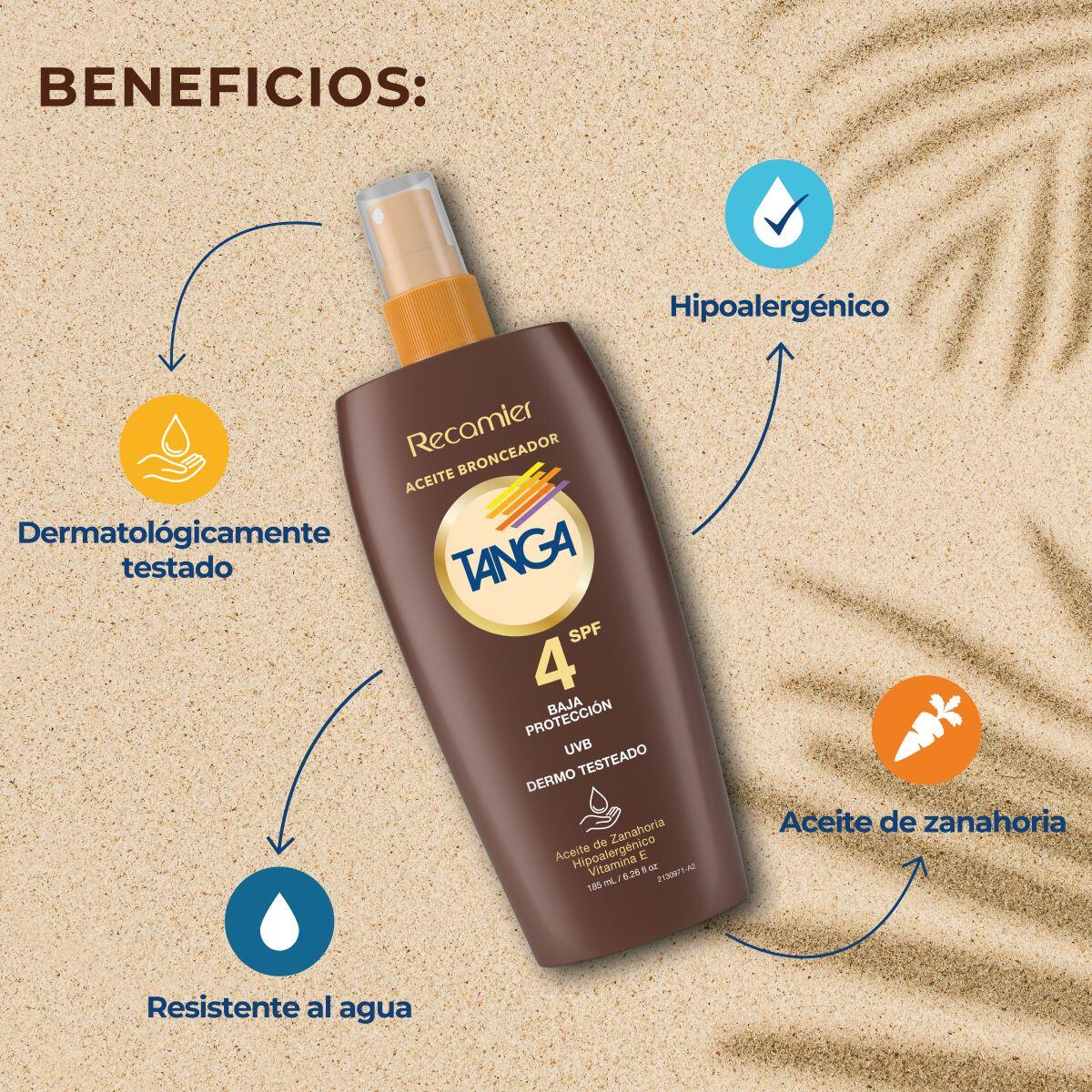 Bronceador Tanga Spf 4 Aceite Spray X 185 Ml